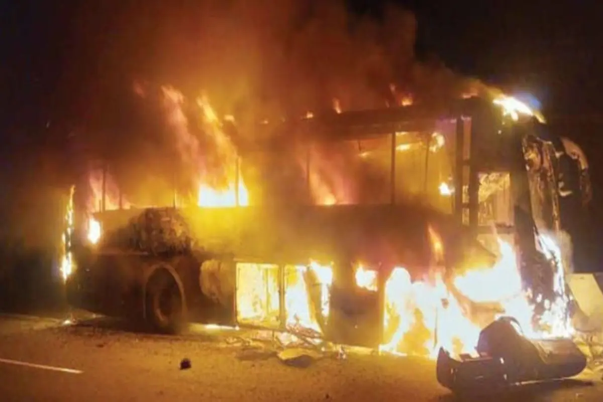 Bus Catches Fire Near Kurnool, 20 Feared Dead in Andhra Pradesh Road ...