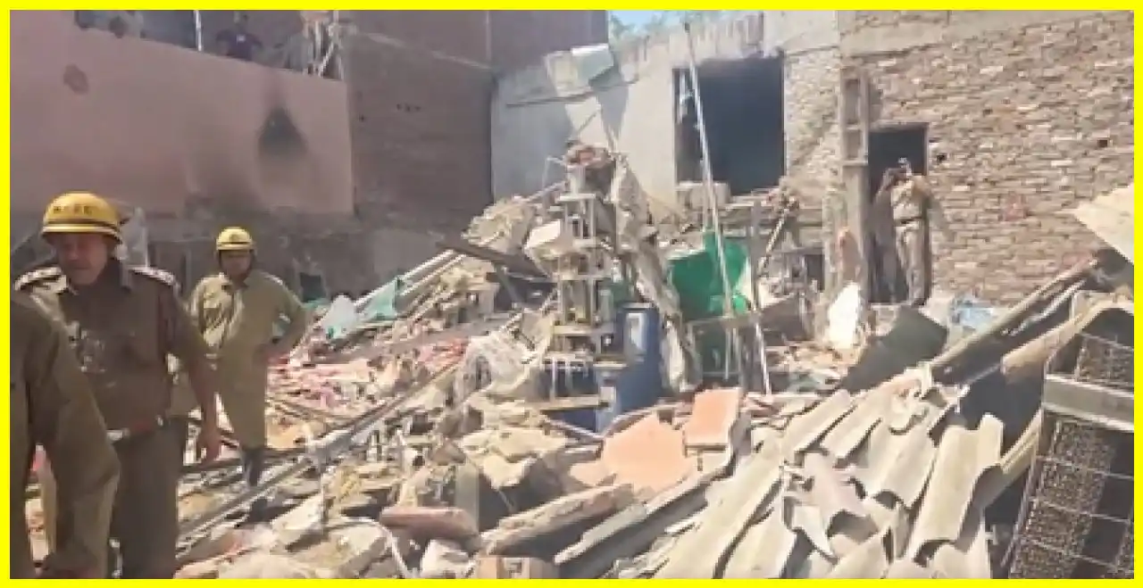Building Collapses After LPG Cylinder Explosion in Mukundpur